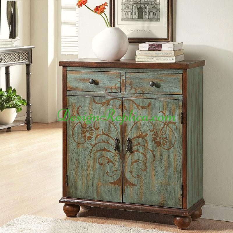 Two Door Solid Wood Hand Painted Storage Cabinet $567.54 with High Quality