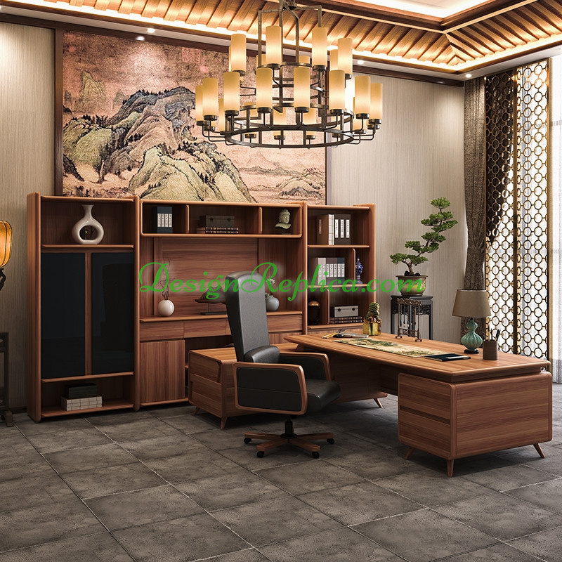 Chinese Style Solid Wood Office Desks Chairs Set Highend Boss Desk ...