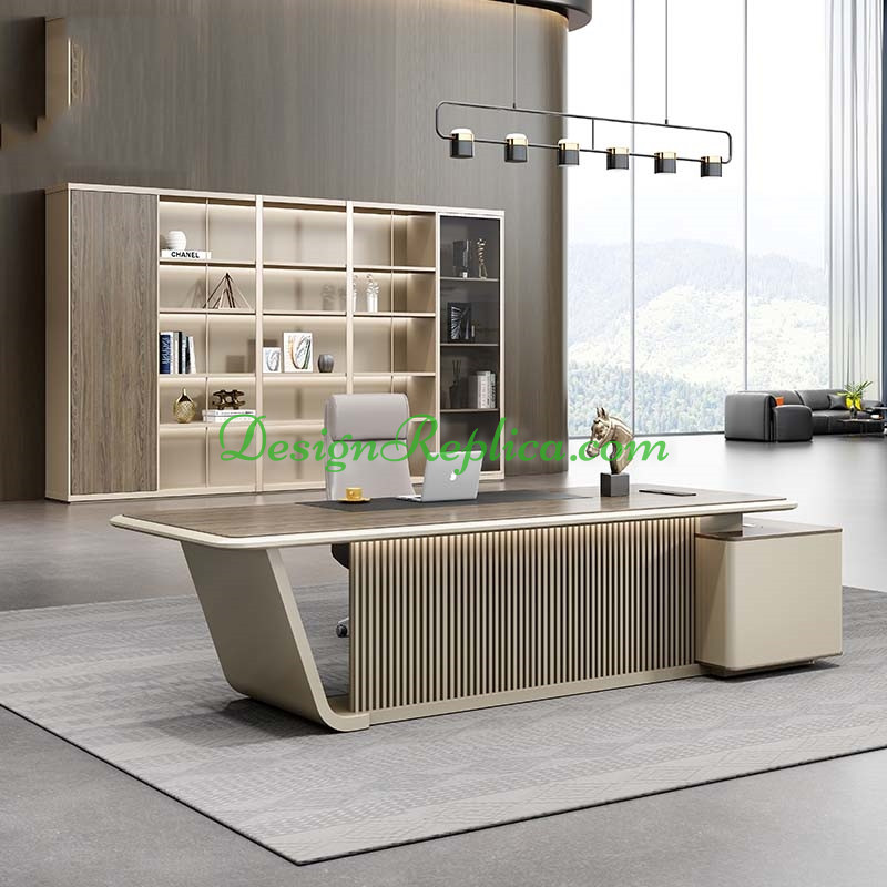 Minimalist Modern Boss Desk Set with Light $724.94 with High Quality