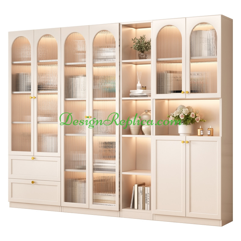 Luxury Freestanding Combination Bookcase with Glass Door $519.25 with ...